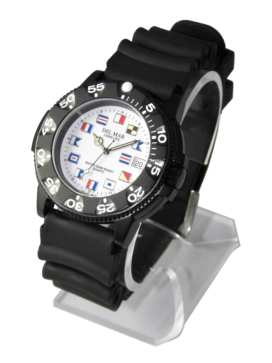 Men's Sand Key Dive 200 M White Nautical Face #50512 – Del Mar Watches