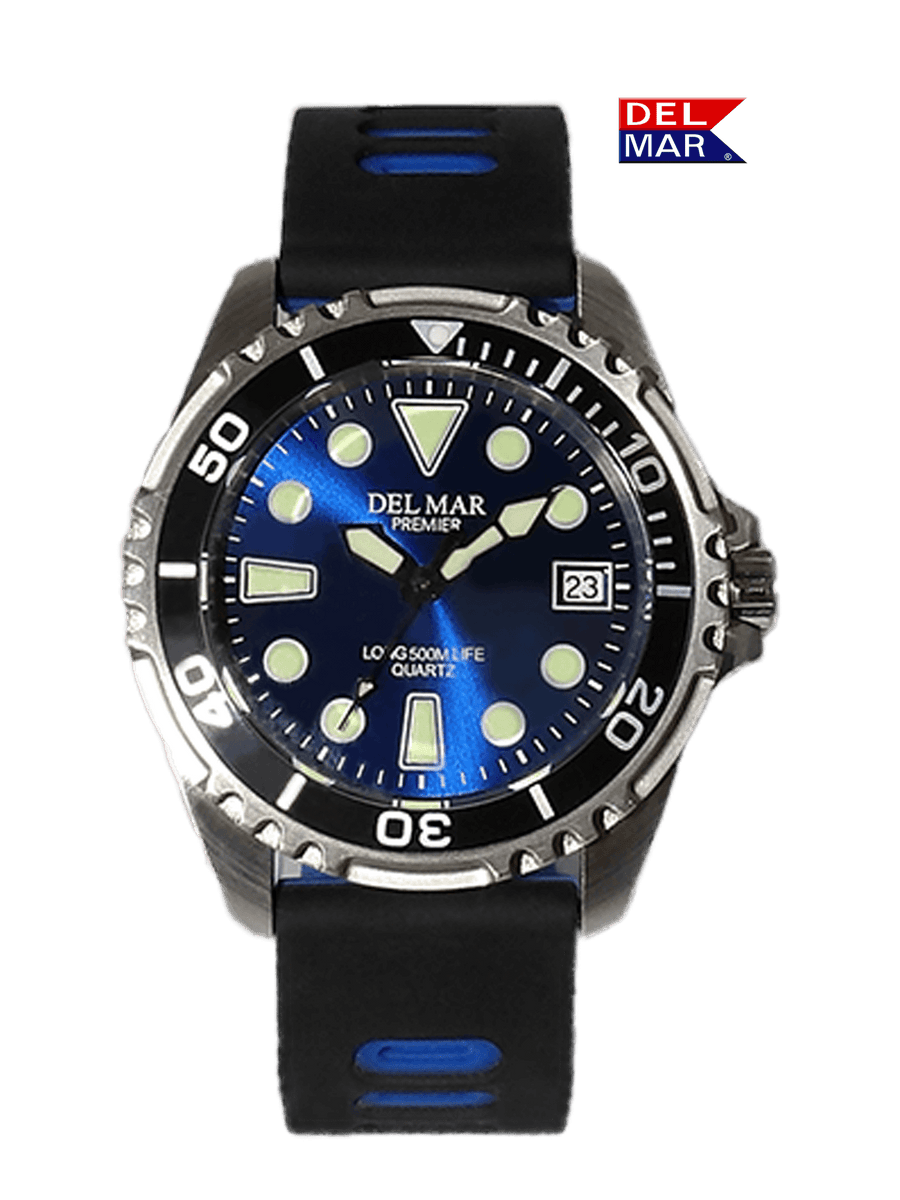 Men's 500 Meter Pro Dive Watch #50459 - Blue Dial – Del Mar Watches