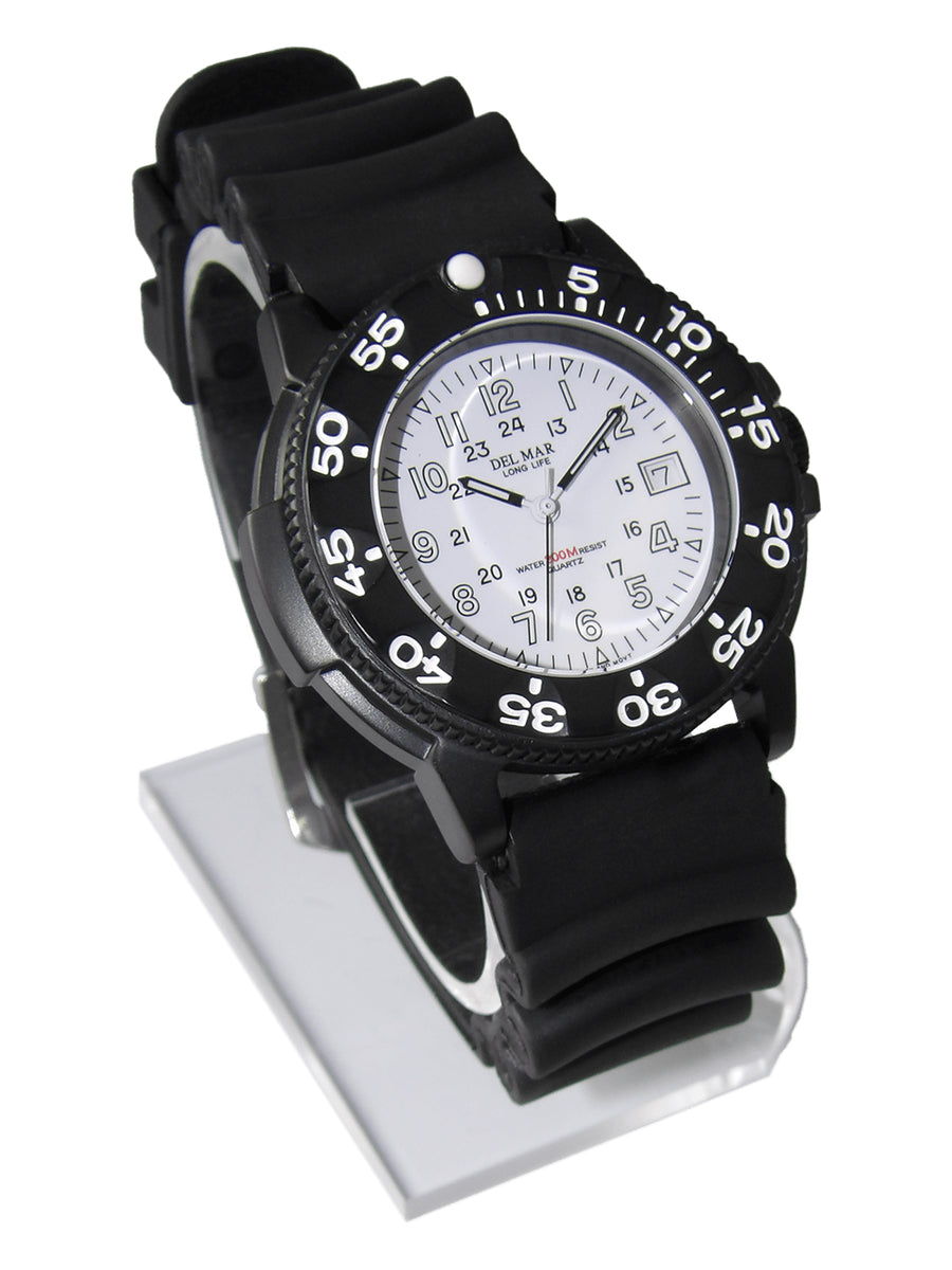 Elegant Men's White Face Watch with Luminous Black Details #50513 – Del ...