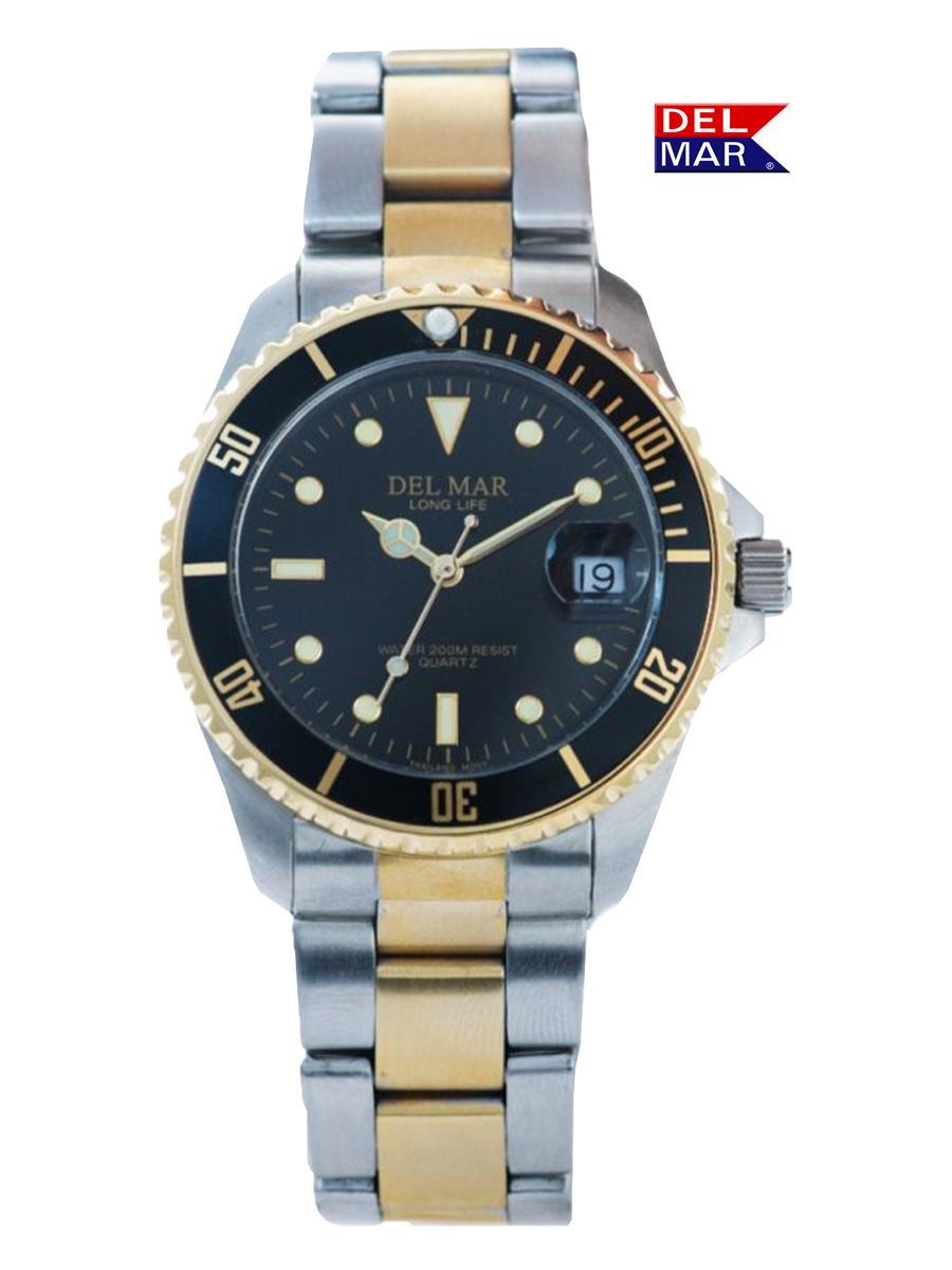 Del Mar Watch Men's Long Life Classic Coronado TT Black Watch #50117 ...