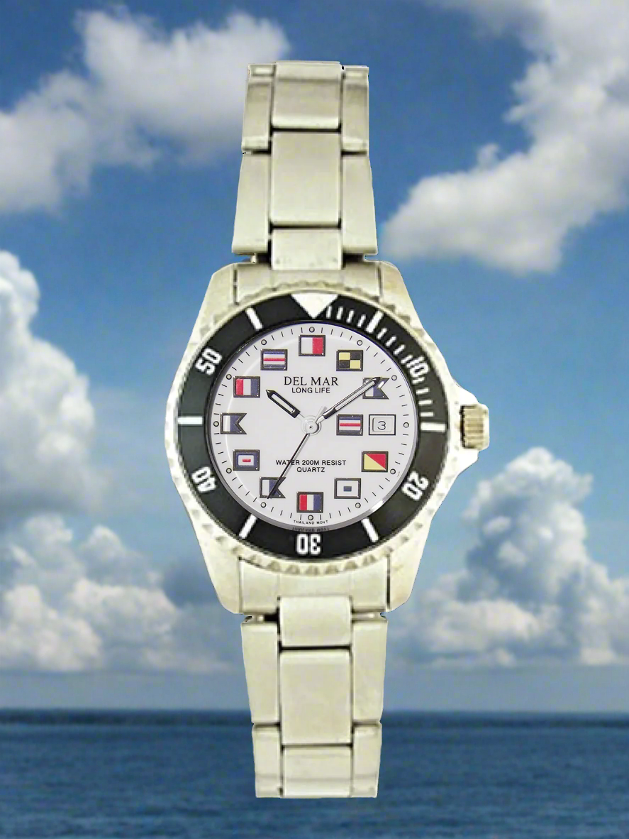 Ladies Long Life Classic Nautical Bracelet SS Watch #50290 – Del Mar ...