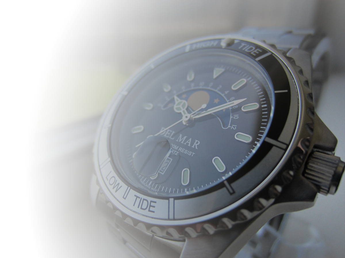 Stainless Steel Tide Nautical Analog Watch for Men #50205 – Del Mar Watches