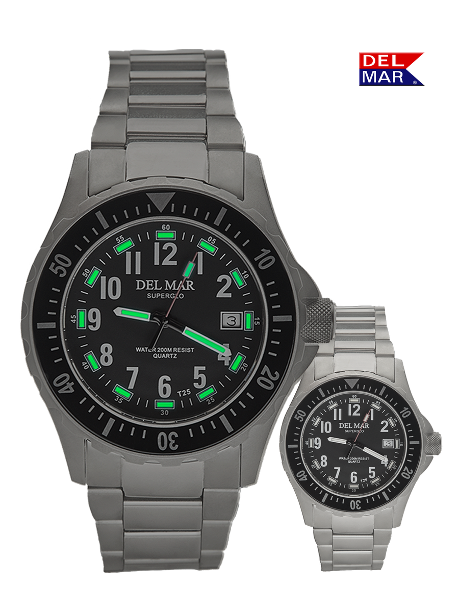 Del Mar SuperGlo 200 – Black Dial Watch – 200M – Del Mar Watches
