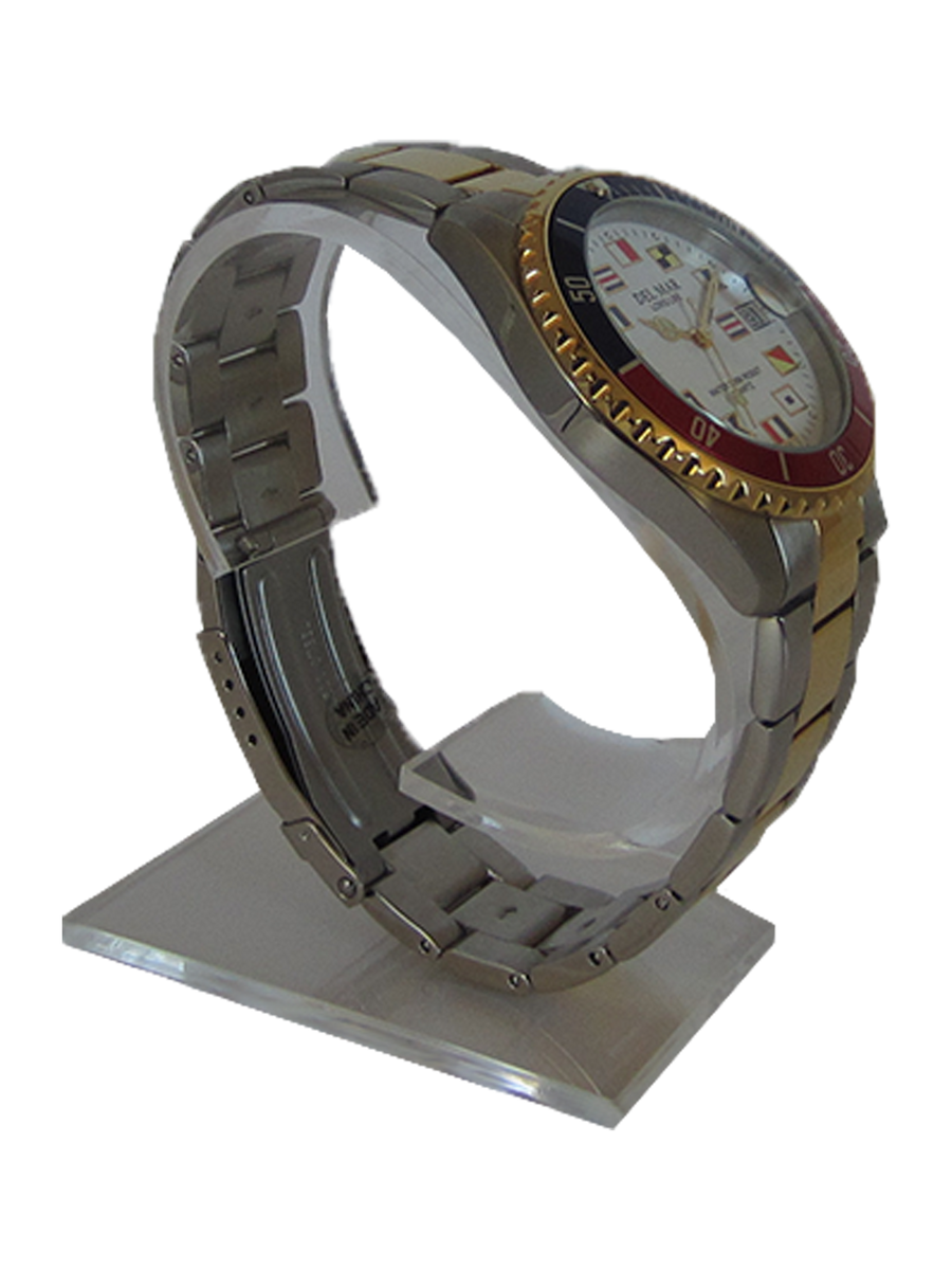 Men's Long Life Nautical Blue & Red Bezel Watch #50258 – Del Mar Watches