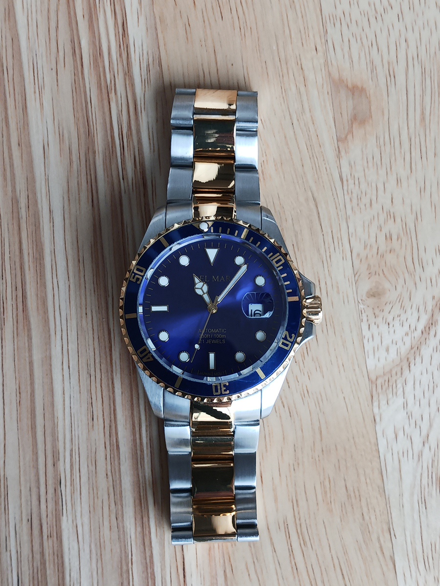 Men's Premier Automatic Watch Blue Dial, Two-Tone SS Band #50388 – Del ...